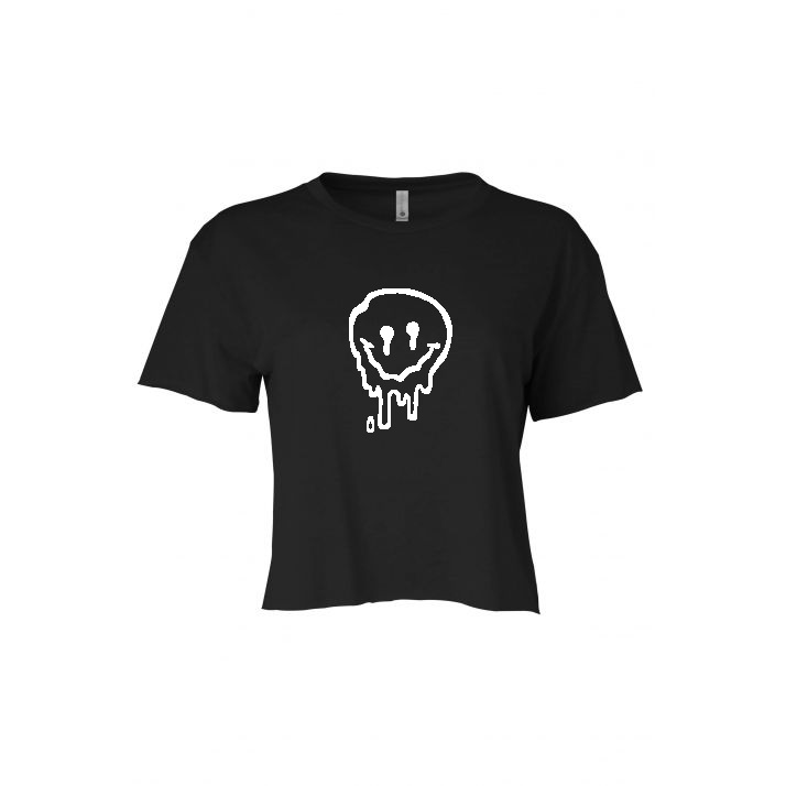 Melted Face Crop Black – White Face – Debbie's Tee's and More!